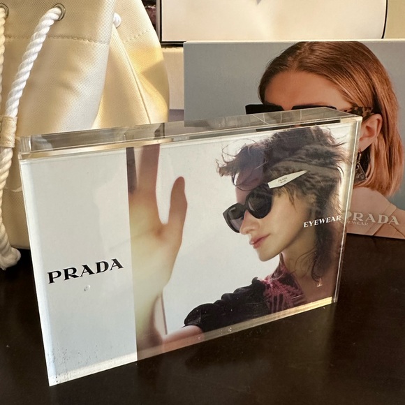 Prada | Other | Authentic Prada Store Display Acrylic Block | Poshmark